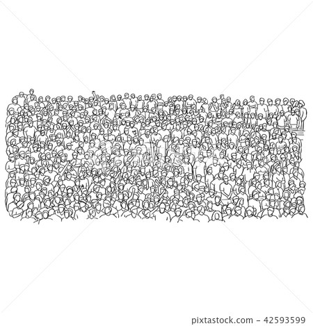 outline crowd of people on stadium vector - Stock Illustration ...