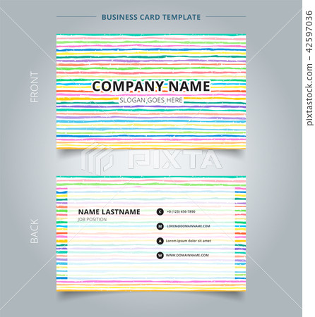 Template name card hand draw horizontal pattern - Stock Illustration ...