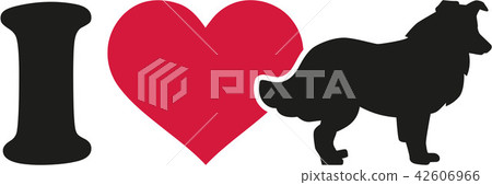 dog_collie_i_love_pic.eps - Stock Illustration [42606966] - PIXTA