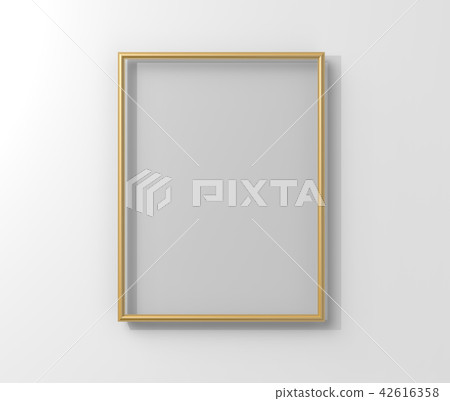 Isolated matte gold photo frame - Stock Illustration [42616358] - PIXTA