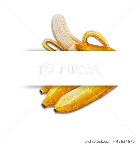 Bananas painting with watercolor for your design. - Stock Illustration ...