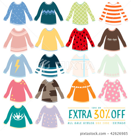 Collection of cloth in cartoon style - Stock Illustration [42626985 ...