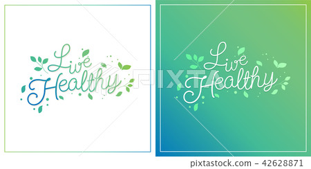 Organic healthy food text design collection - Stock Illustration ...