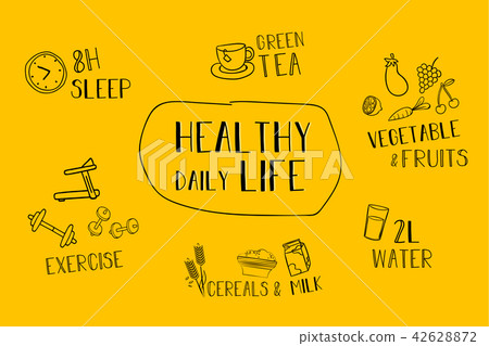 Organic healthy food text design collection - Stock Illustration ...