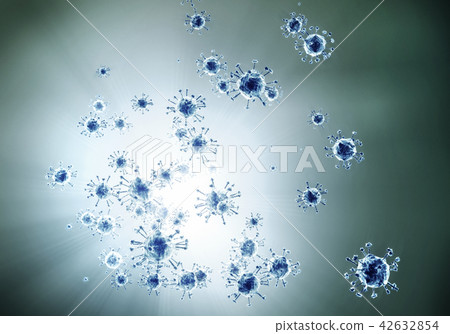 Free-floating and glowing virus cells - Stock Illustration [42632854 ...