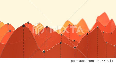 3D illustration of a curve chart or line graph - Stock Illustration ...