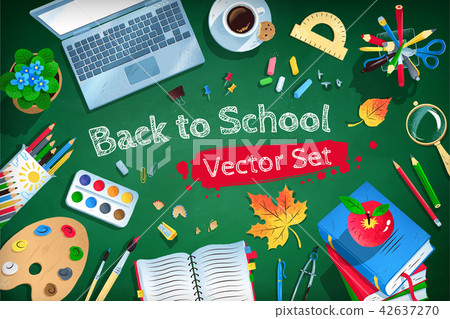 Top view Back to School vector set - Stock Illustration [42637270] - PIXTA