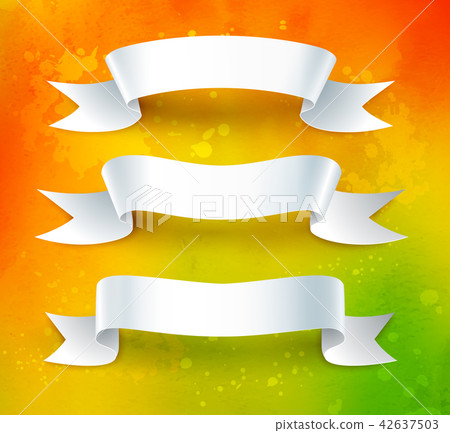 Scroll banners on autumn background - Stock Illustration [42637503] - PIXTA