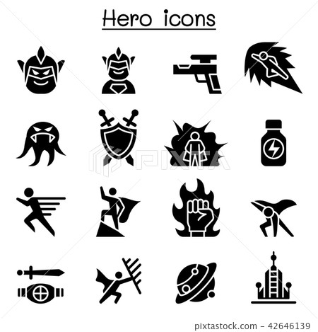 Hero icon set - Stock Illustration [42646139] - PIXTA