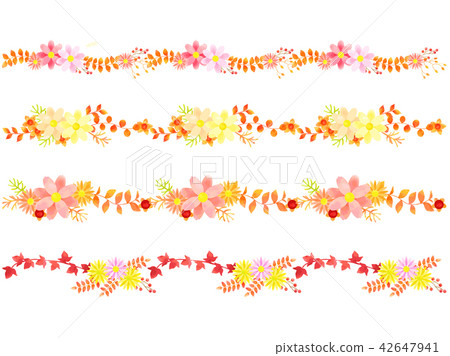Autumn flower line - Stock Illustration [42647941] - PIXTA