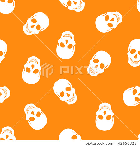 Seamless pattern white skulls - Stock Illustration [42650325] - PIXTA