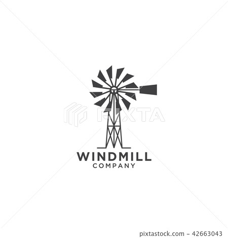 Windmill logo design template - Stock Illustration [42663043] - PIXTA