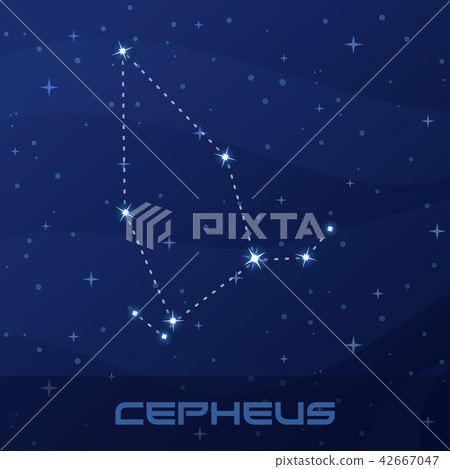 Constellation Cepheus, King, night star sky - Stock Illustration ...