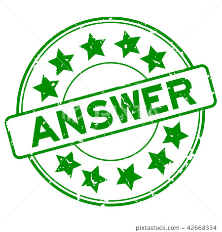 Grunge green answer word round rubber seal stamp - Stock Illustration ...