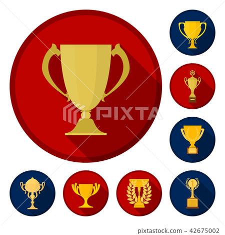 Gold Cup flat icons in set collection for... - Stock Illustration ...