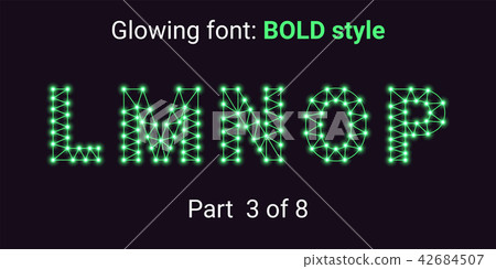 Green Glowing font in the Outline style - Stock Illustration [42684507 ...