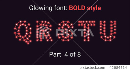 Red Glowing font in the Outline style - Stock Illustration [42684514 ...