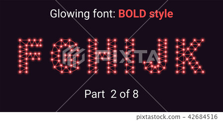 Red Glowing font in the Outline style - Stock Illustration [42684516 ...