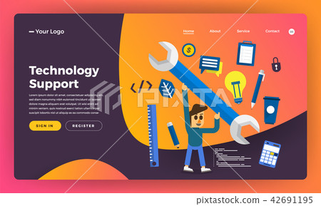 Illustrations flat design concept technology. - Stock Illustration ...
