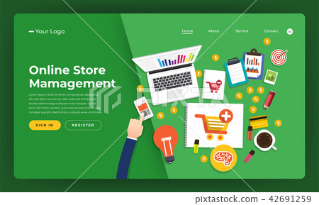 Illustration flat design concept technology - Stock Illustration ...