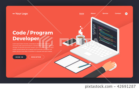 Illustration flat design concept technology - Stock Illustration ...