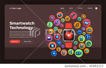 Illustration flat design concept technology - Stock Illustration ...