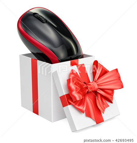 Gift box with wireless computer mouse - Stock Illustration [42693495 ...