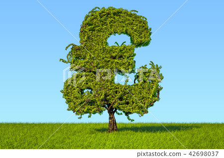 Money tree in the shape of a pound sterling - Stock Illustration ...