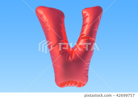 Red foil balloon letter V, 3D rendering - Stock Illustration [42699757 ...