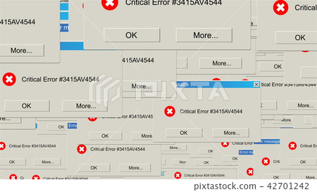 Many windows with critical error notification,... - Stock Illustration ...