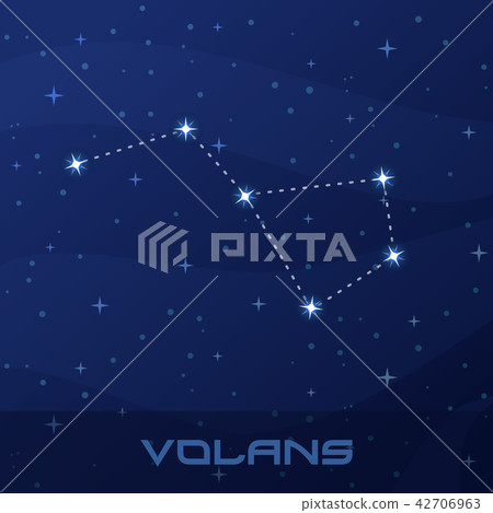 Constellation Volans, Flying Fish night star sky - Stock Illustration ...