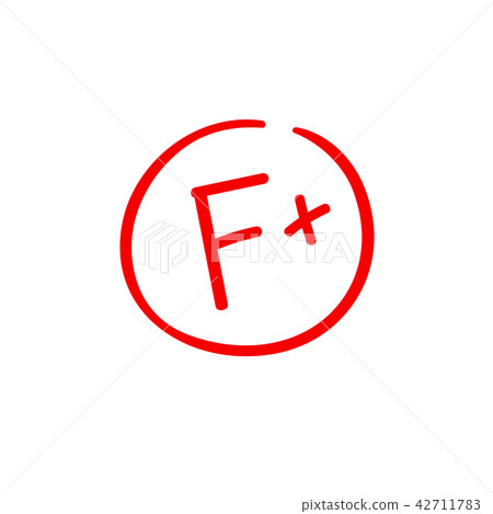 F plus examination result grade red latter mark. - Stock Illustration ...