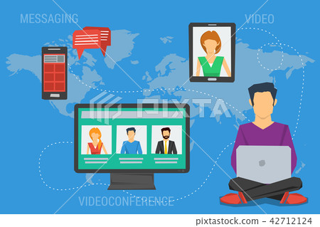 Concept of Internet communication around a world - Stock Illustration ...