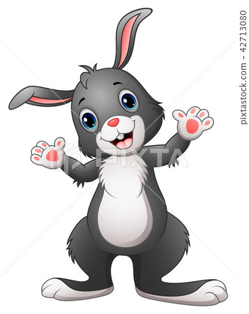 Vector illustration of Happy rabbit cartoon - Stock Illustration ...
