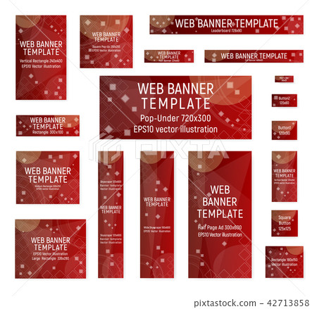 Red abstract web banners. - Stock Illustration [42713858] - PIXTA