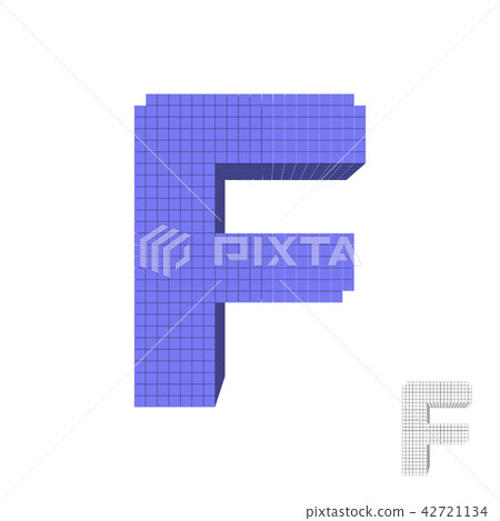 3d pixelated capital letter F. 3d Vector - Stock Illustration [42721134 ...