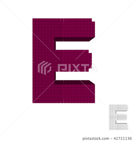 3d pixelated capital letter E. 3d Vector - Stock Illustration [42721136 ...
