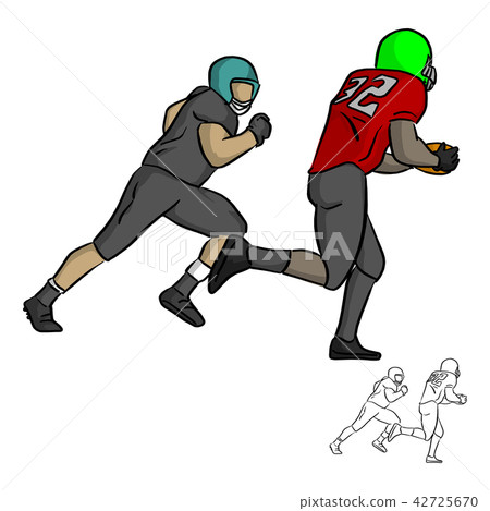 Cartoon Football Player Running