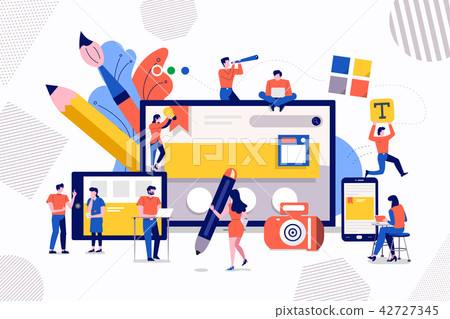 Teamwork web design and development - Stock Illustration [42727345] - PIXTA