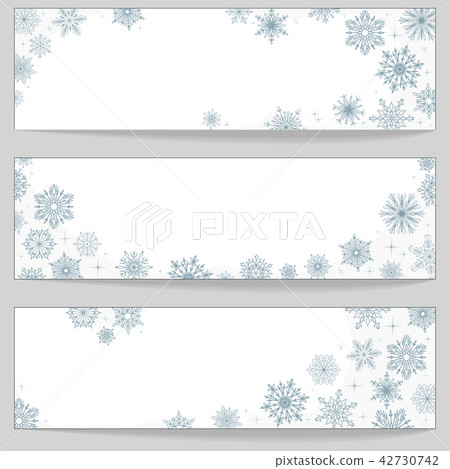 banners with snowflakes. - Stock Illustration [42730742] - PIXTA