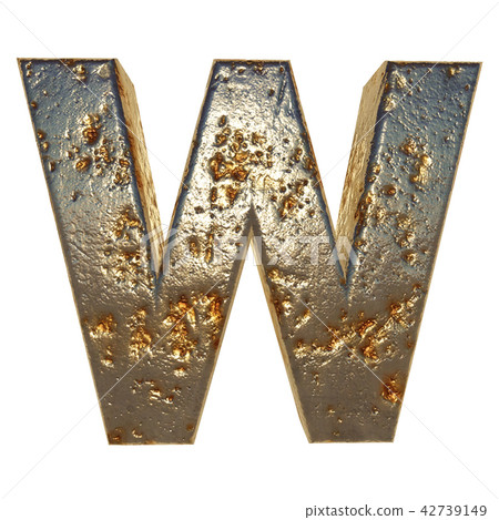Rusted metal letter W - Stock Illustration [42739149] - PIXTA