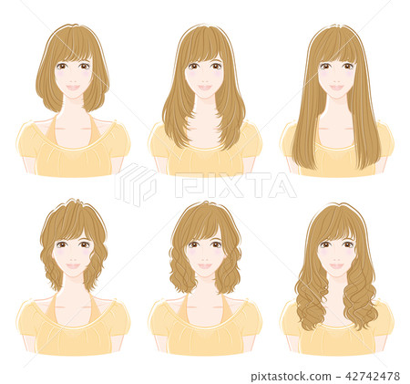 Hair style illustration - Stock Illustration [42742478] - PIXTA