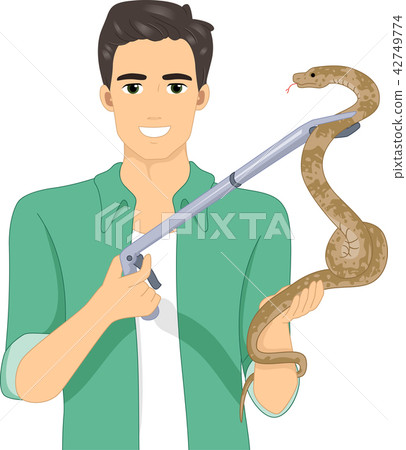 Man Snake Holder Illustration - Stock Illustration [42749774] - PIXTA