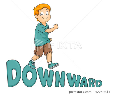 Kid Boy Downward Illustration - Stock Illustration [42749814] - PIXTA