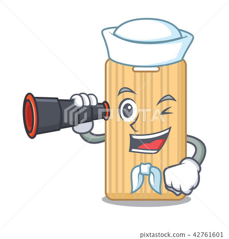 Sailor with binocular wooden cutting board... - Stock Illustration ...