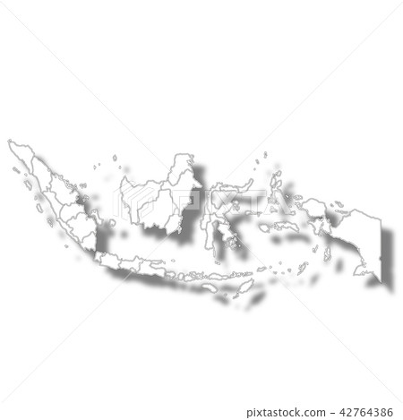Indonesia country map icon - Stock Illustration [42764386] - PIXTA