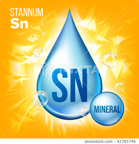 Sn Stannum Vector. Mineral Blue Drop Icon.... - Stock Illustration ...
