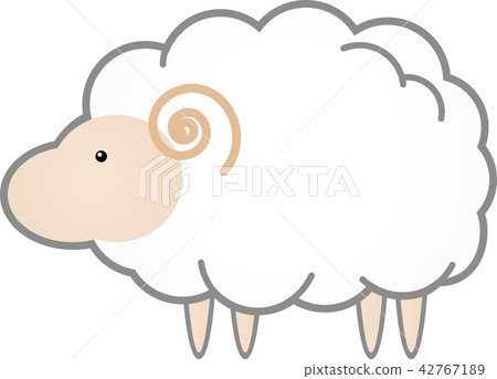 Mofomofu sheep (sheep) vector - Stock Illustration [42767189] - PIXTA