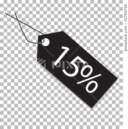 15 percent tag on transparent background.-插圖素材 [42768798] - PIXTA圖庫