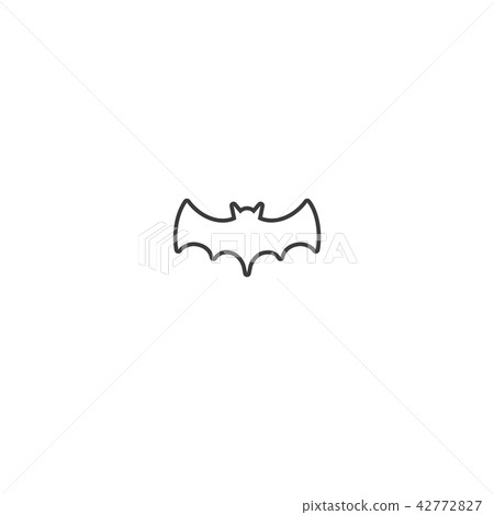 Bat black sticker icon isolated background - Stock Illustration ...